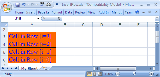 BE THE CODER Excel Java Excel API Examples How To Insert A Row In 